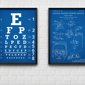 Eye Chart Poster & Optometry Patent Poster, Optician Wall Art ...