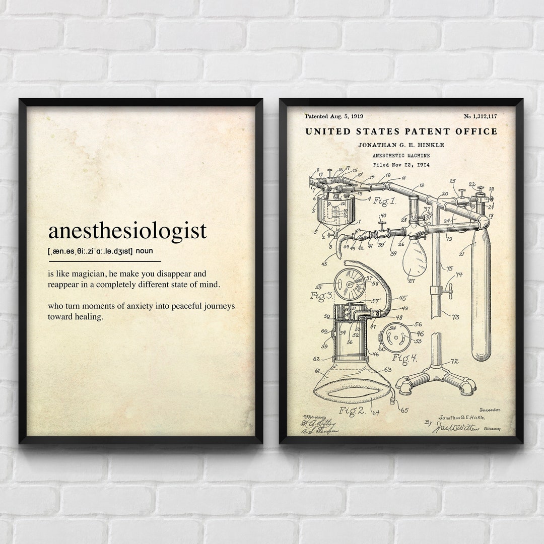 Anesthesiologist Definition & Anesthesia Machine Patent Wall Art ...