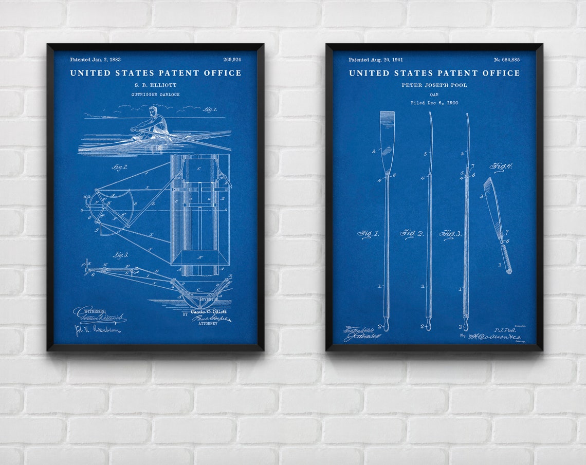 Outrigger Oarlock & Oar Patent Art, Rowboat Inventions, Paddle ...