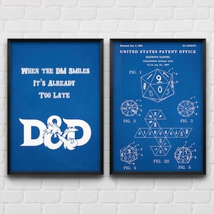 When the DM Smiles It's Already Too Late, Dnd Dice Patent Poster ...
