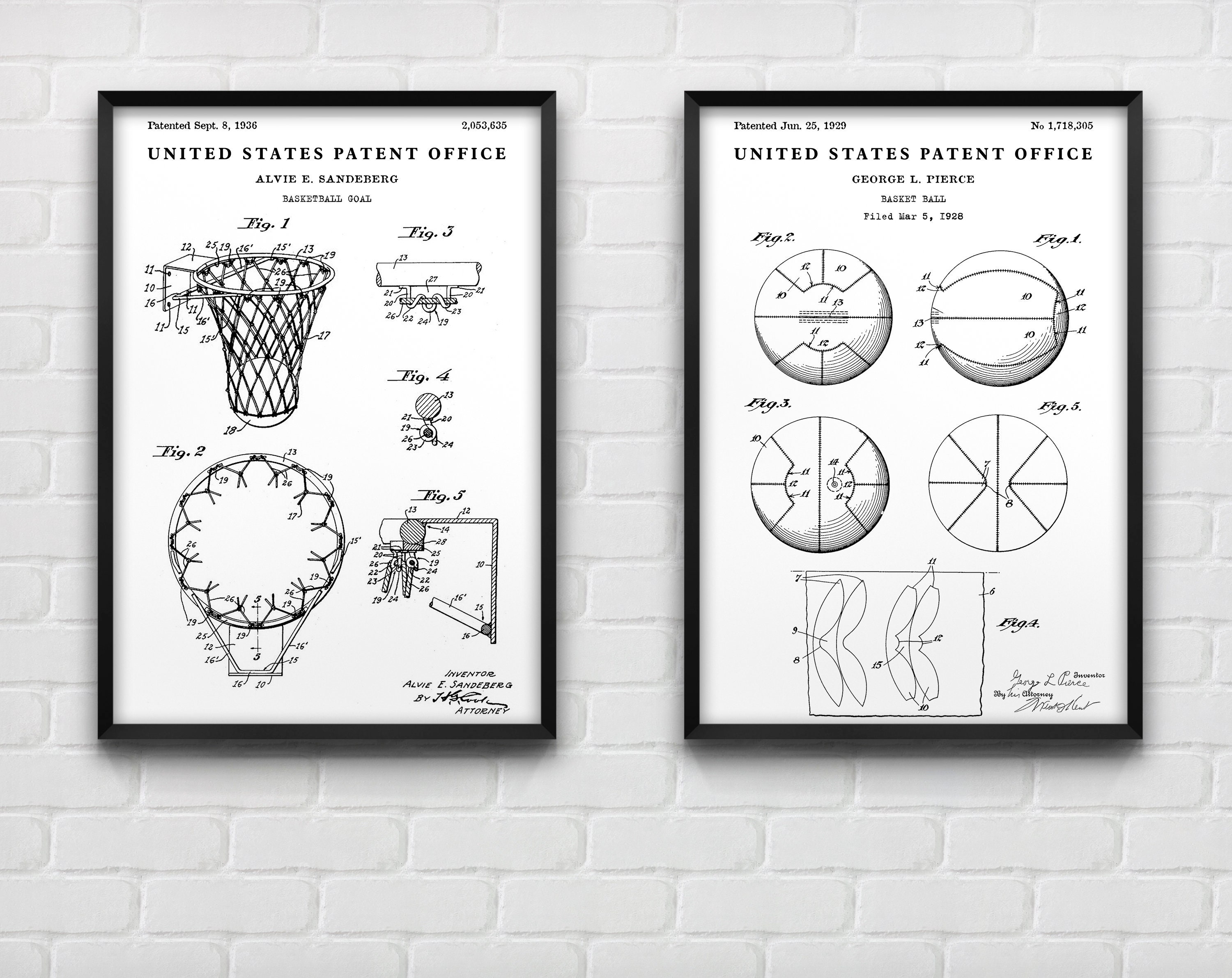 Basketball Patent Wall Art, Ball Games Inventions Blueprint Poster ...