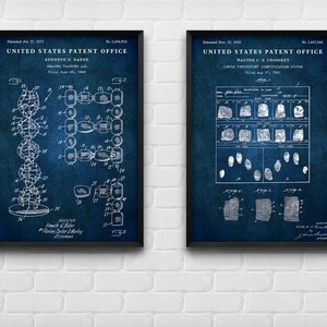 Forensic Science Wall Art: DNA RNA & Fingerprints Patent Print, Police ...