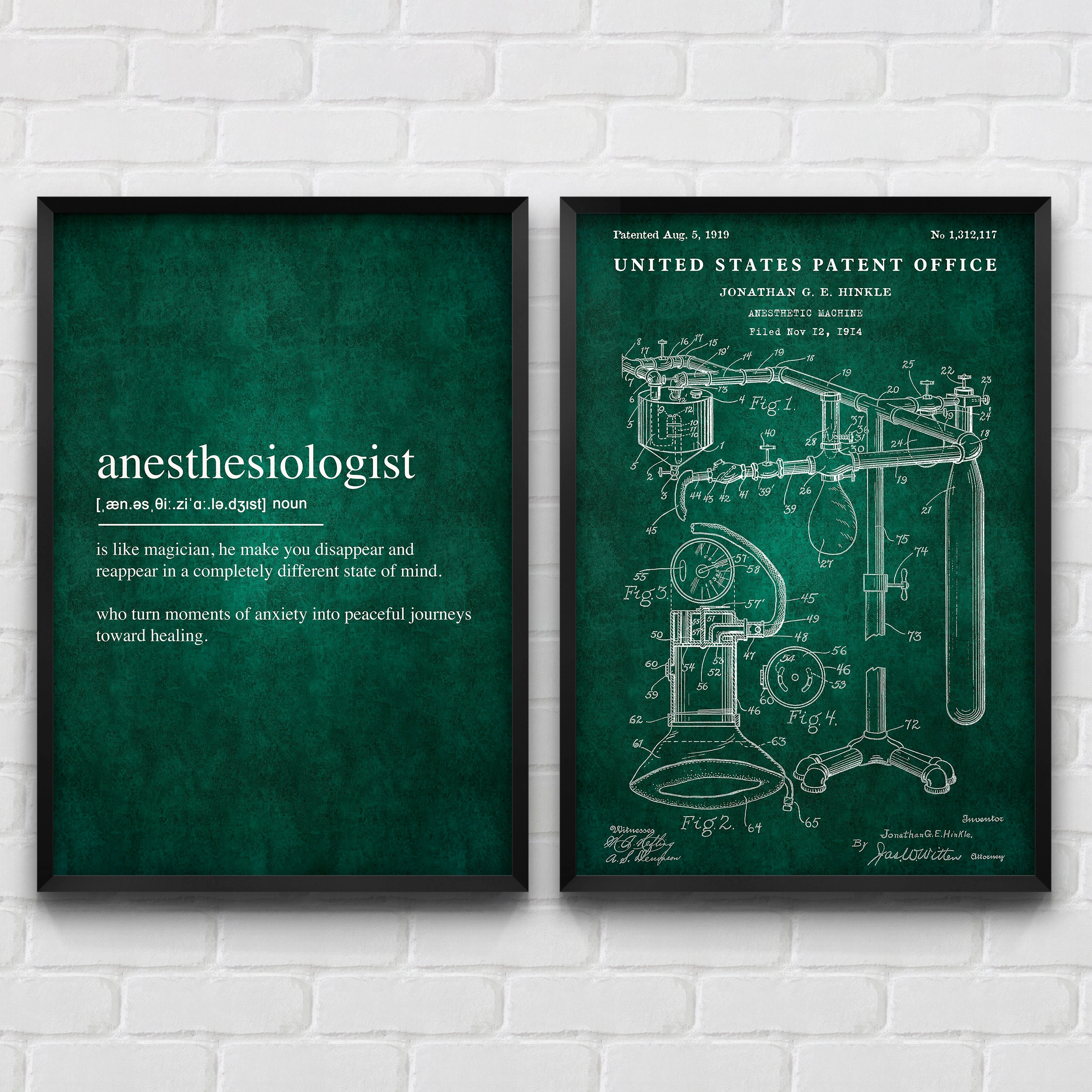 Anesthesiologist Definition & Anesthesia Machine Patent Wall Art ...