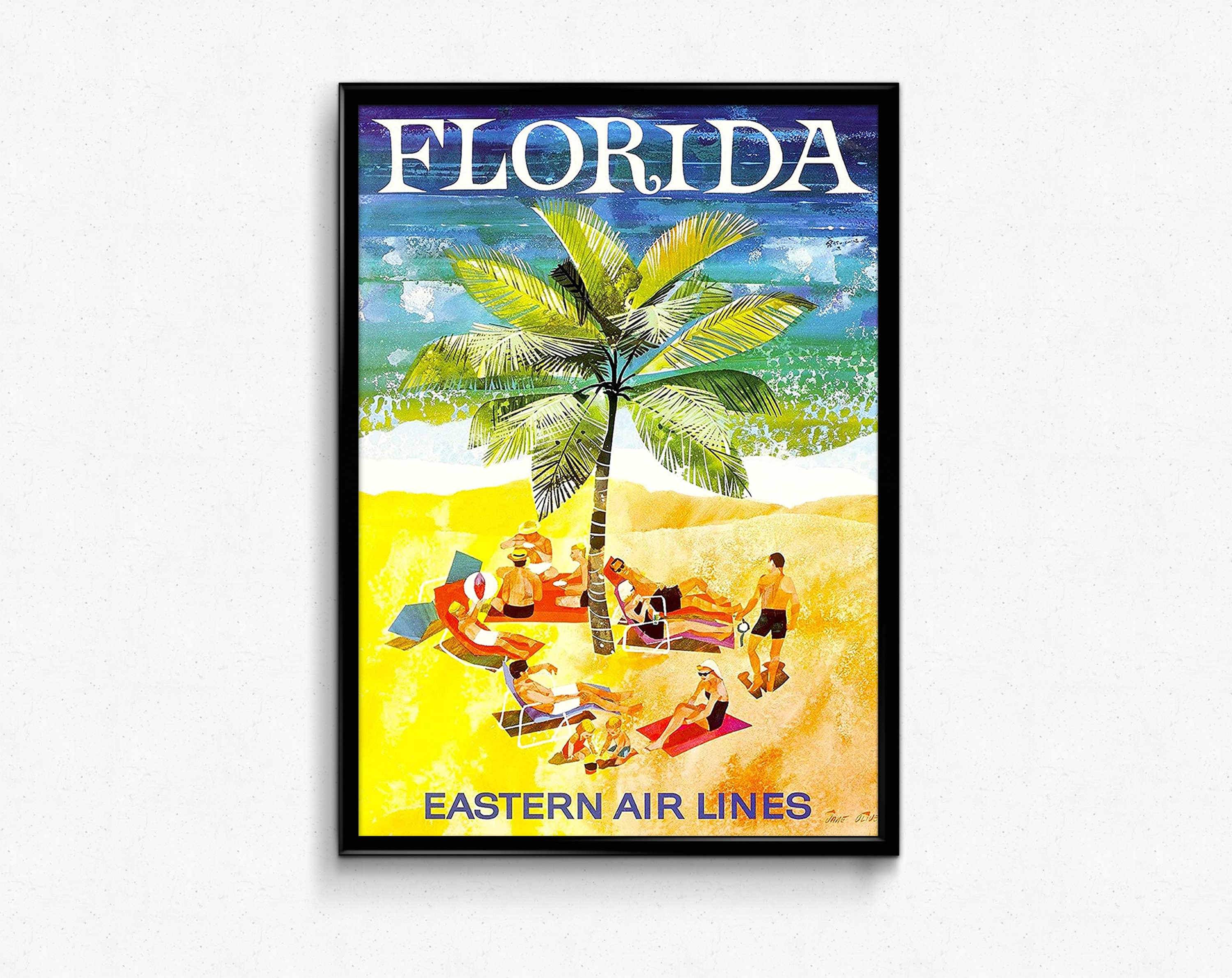US Beach Resorts Vintage Travel Posters Coastal Wall Art - Etsy