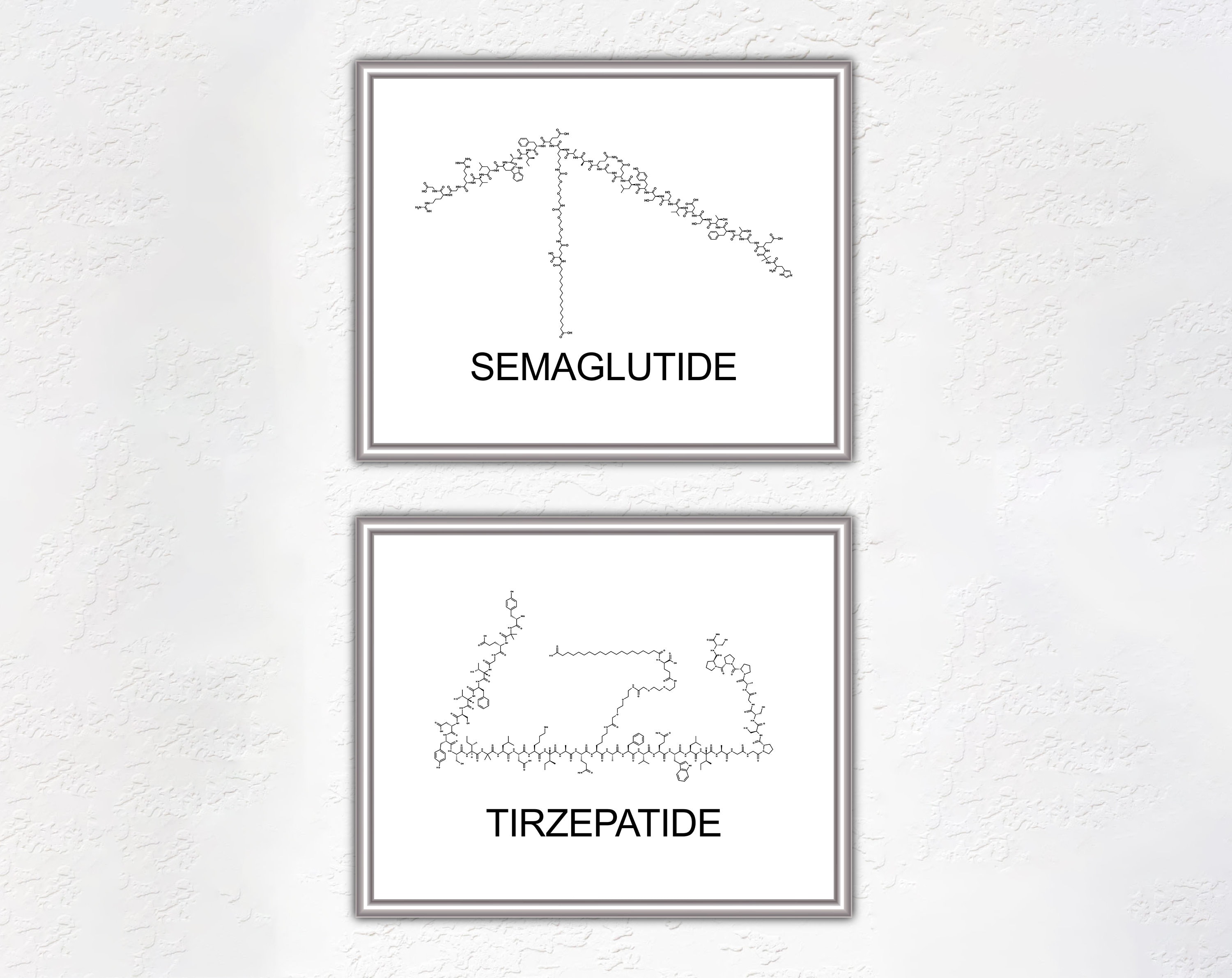 Molecule Wall Art: Semaglutide & Tirzepatide Chemical Structure Poster ...