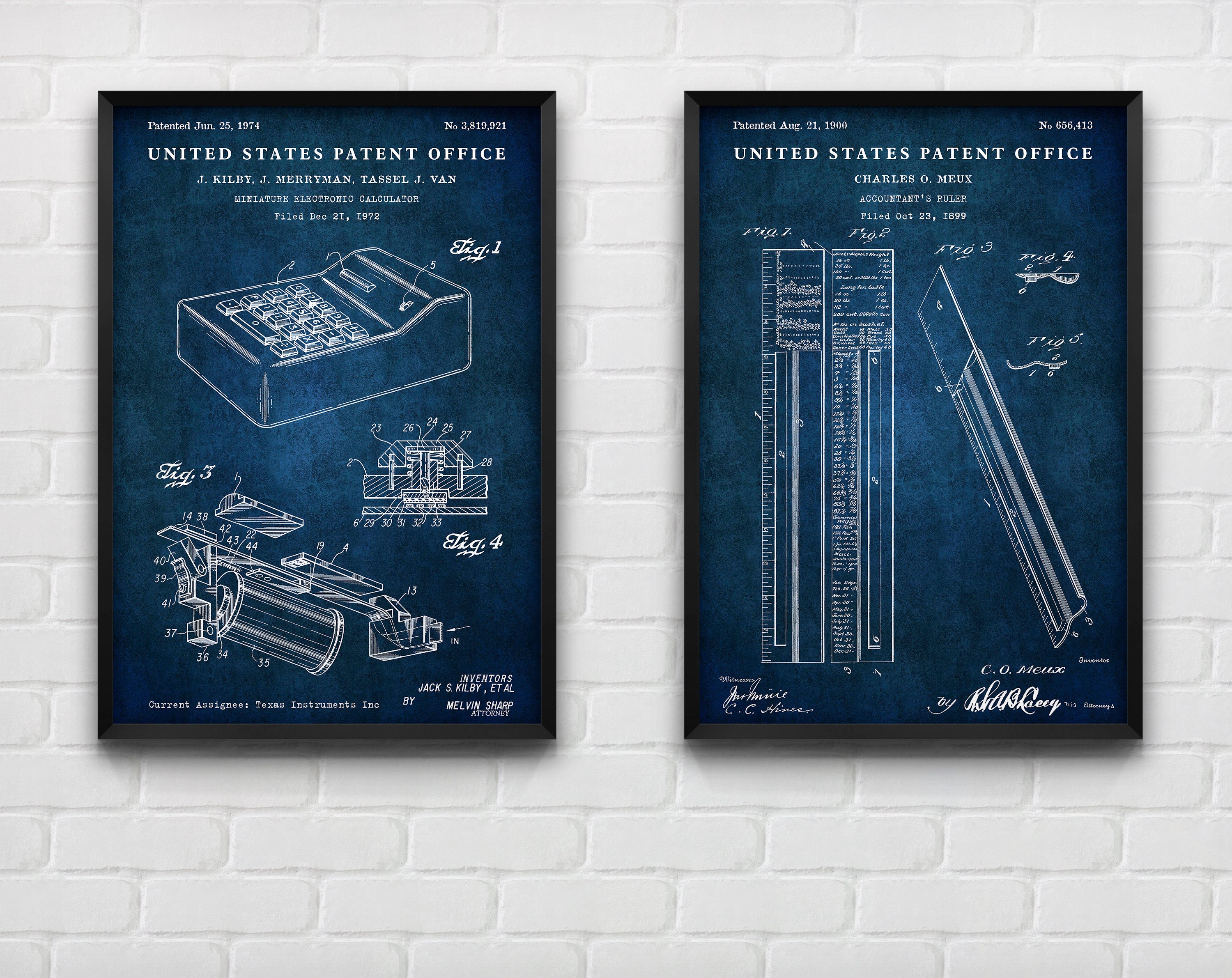 Accounting Wall Art: Calculator & Accountant's Ruler Patent Posters ...