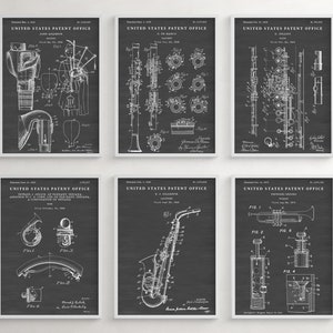 Wind Instruments Patent Wall Art, Musician Gift, Music Instrument ...