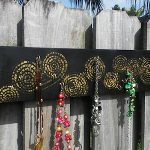 Wood Wall Necklace Display - Inca Swirls - Jewelry Organizer - FREE ...