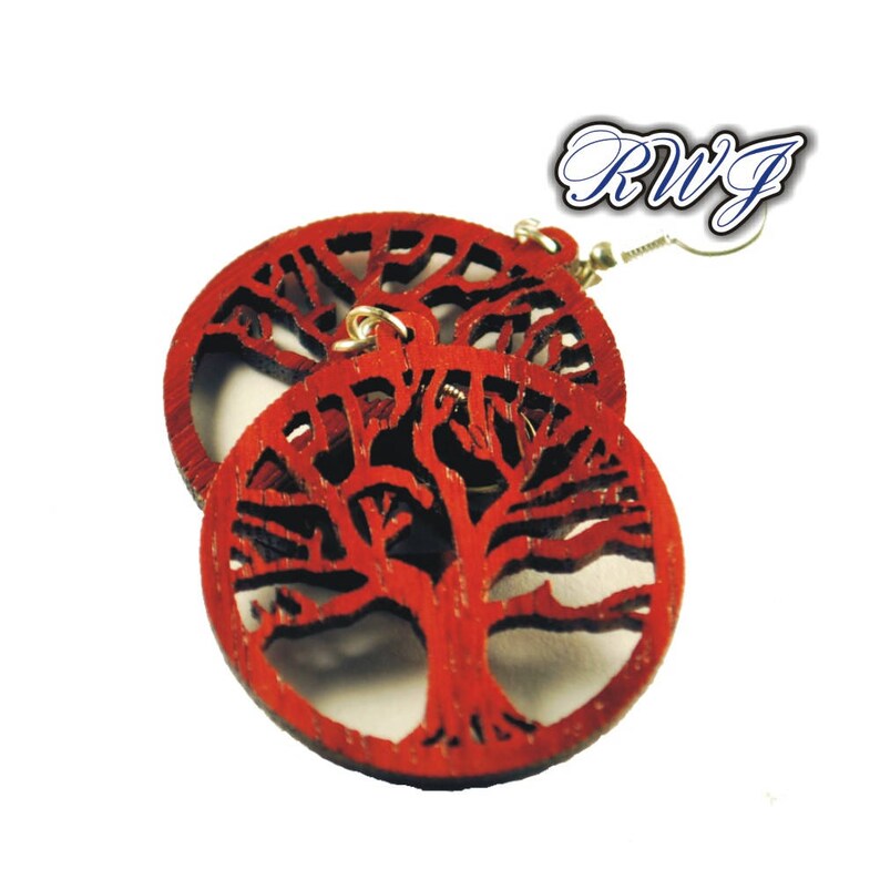 Tree Of Life Wood Earring Wooden Jewelry Nature Lover Reclaimed
