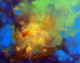 Abstract Acrylic Painting Space Painting neon - Etsy