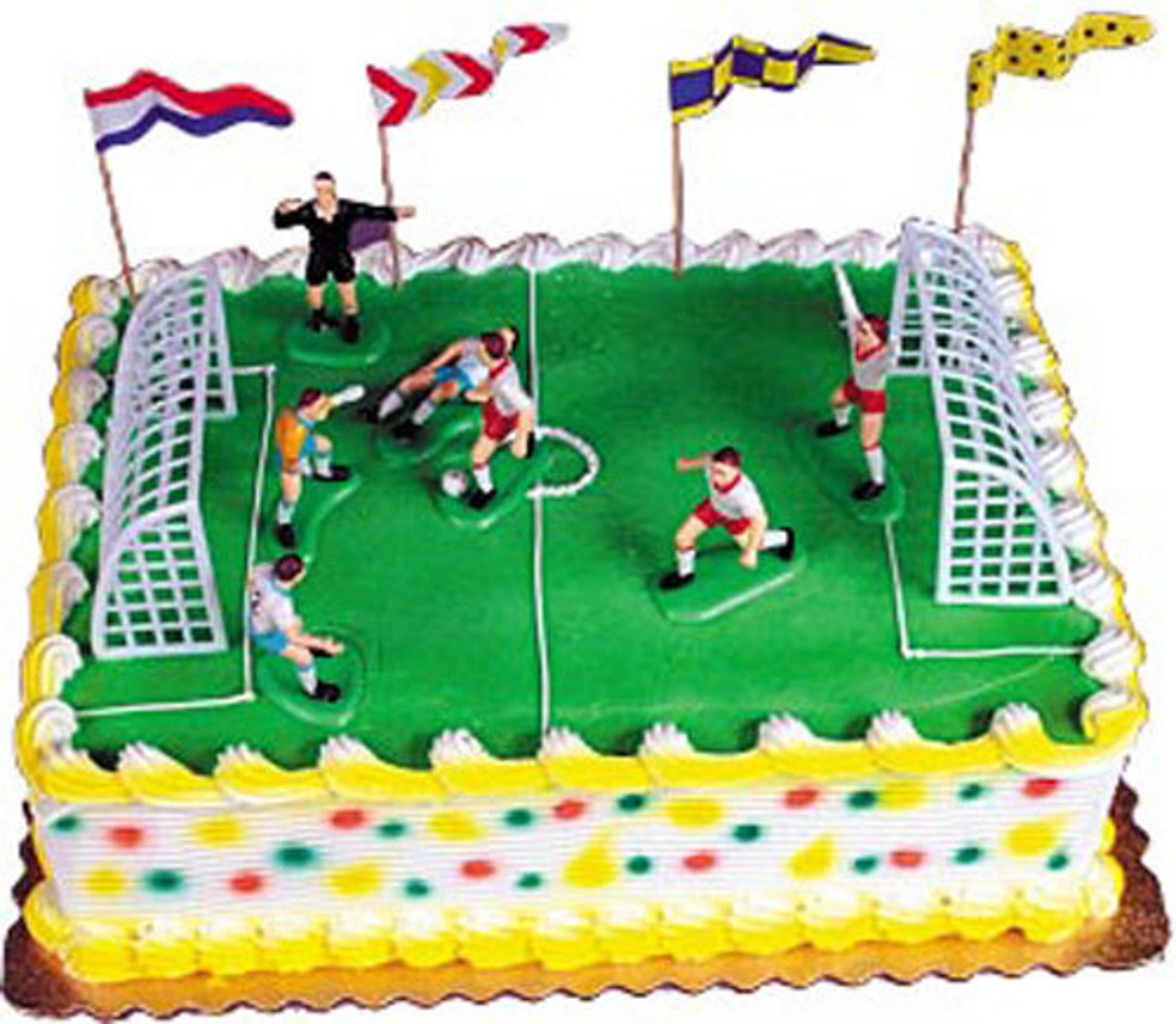 Soccer Match Cake Decorating Kit Decoration Topper Birthday Party ...
