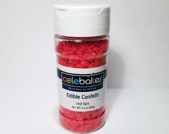 2.6 Oz. Pink Heart Edible Confetti Sprinkles Valentines Cake | Etsy