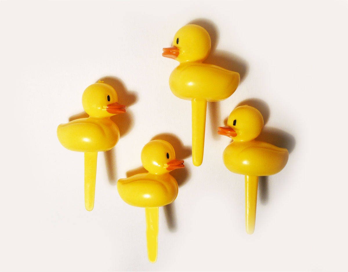 24 Ducky 3D Cupcake Picks Duck Cake Toppers - Etsy