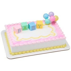 Baby Blocks and Balloons Cake Decorating Kit Decoration Topper Shower ...