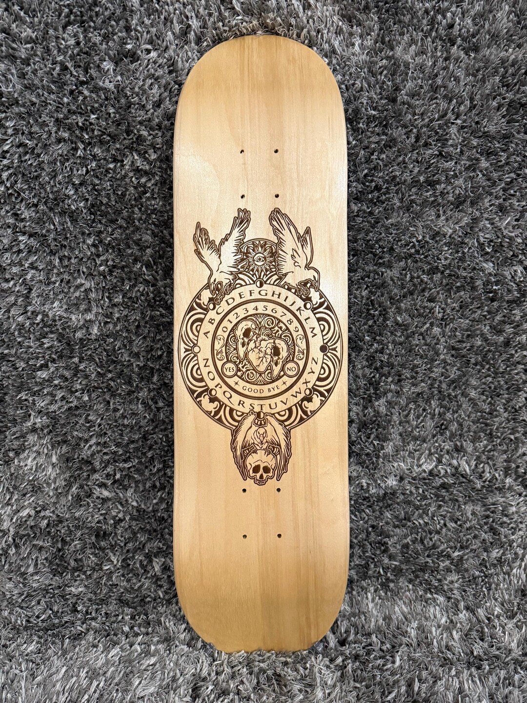Laser Engraved Ouija Board Skateboard Deck Usable Wall Art 7 Ply Maple ...