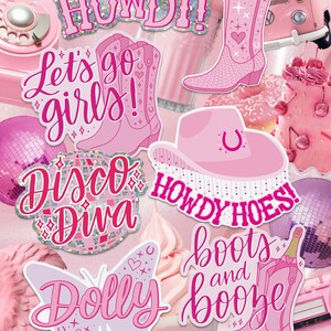 Cowgirl Boot Sticker; Disco Cowgirl; Pink Cowgirl Western Sticker; Hand ...