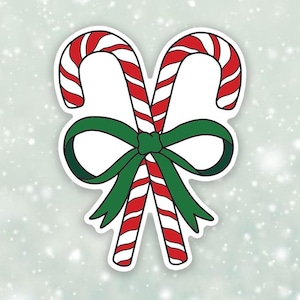 2.35x3 Candy Canes Sticker Christmas Sticker Holiday Sticker Hand ...