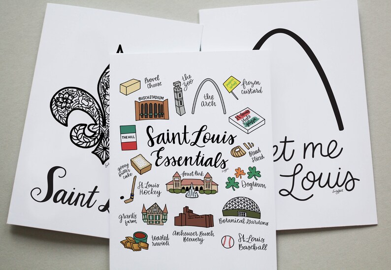 Saint Louis Card Pack 6 Pack Hand Lettered Cards Hand | Etsy
