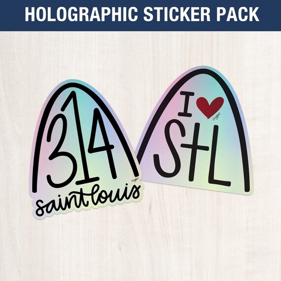 Holographic Sticker Pack I Heart STL 314 Saint Louis STL | Etsy