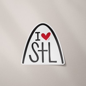 STL Sticker; I Heart STL Hand Lettered Sticker; Arch Sticker; Hand ...