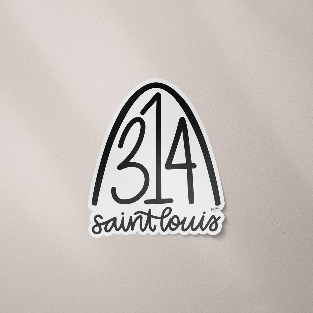 STL Sticker; 314 Saint Louis; STL Hand Lettered Sticker; Arch Sticker ...