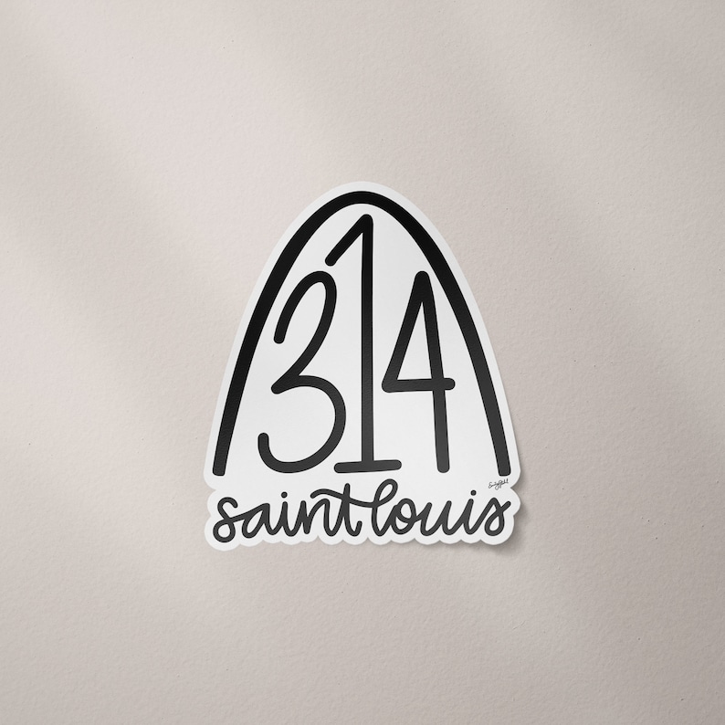 STL Sticker 314 Saint Louis STL Hand Lettered Sticker Arch - Etsy
