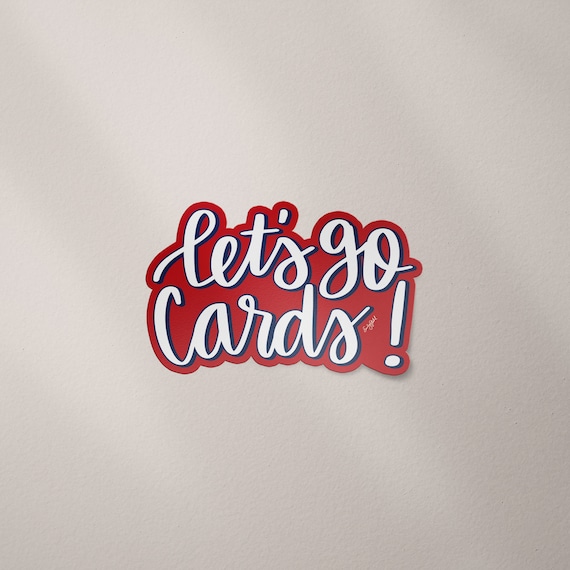 Let's Go Cards Sticker 3.25 X 2.05 In Custom Hand Drawn | Etsy