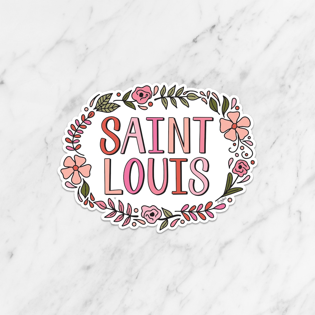 St. Louis Wreath Sticker, St. Louis Sticker; Hand Drawn Sticker; Saint ...