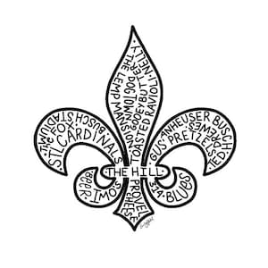 STL Words-fleur De Lis Print, 8x10 In Saint Louis Fleur De Lis Hand ...