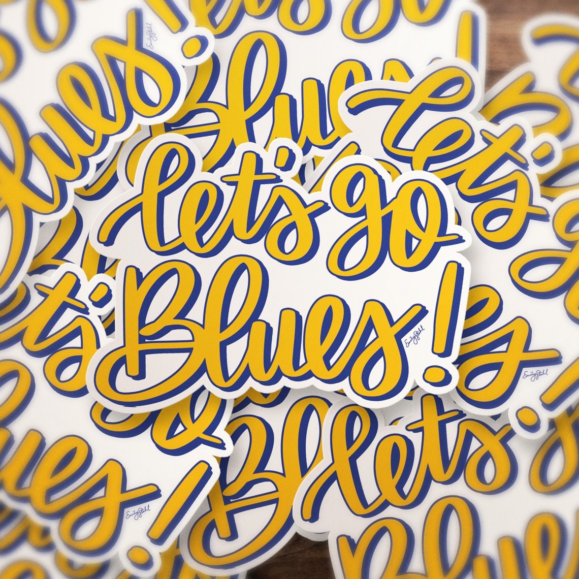 Let's Go Blues Sticker 3.25 X 2.35 In Custom Hand Drawn - Etsy