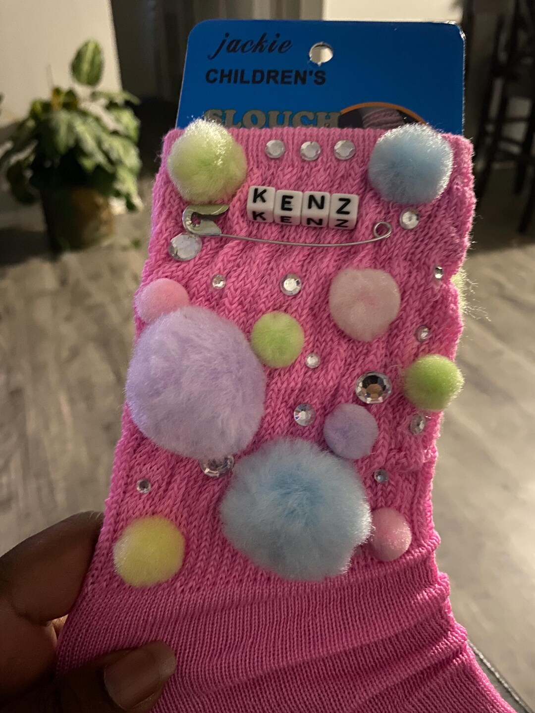 Personalized Pom Pom Kids Fun Socks - Etsy