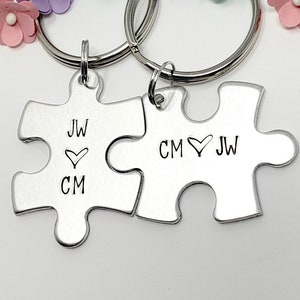 Couple Keychains, Puzzle Piece Keychains, Anniversary Gift, Boyfriend ...