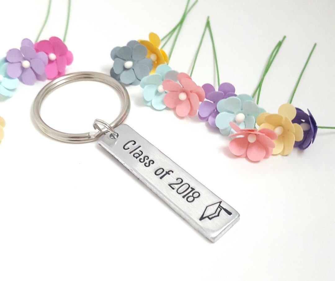 Class of 2023, Graduation Gift, Graduation Cap Keychain, Stamped ...