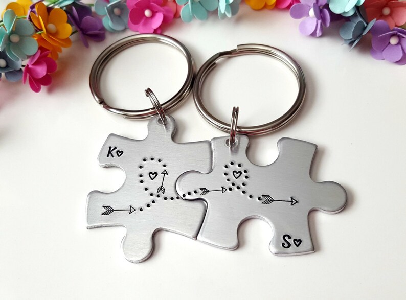 Personalized Keychains Couple Keychains Arrow Keychains - Etsy