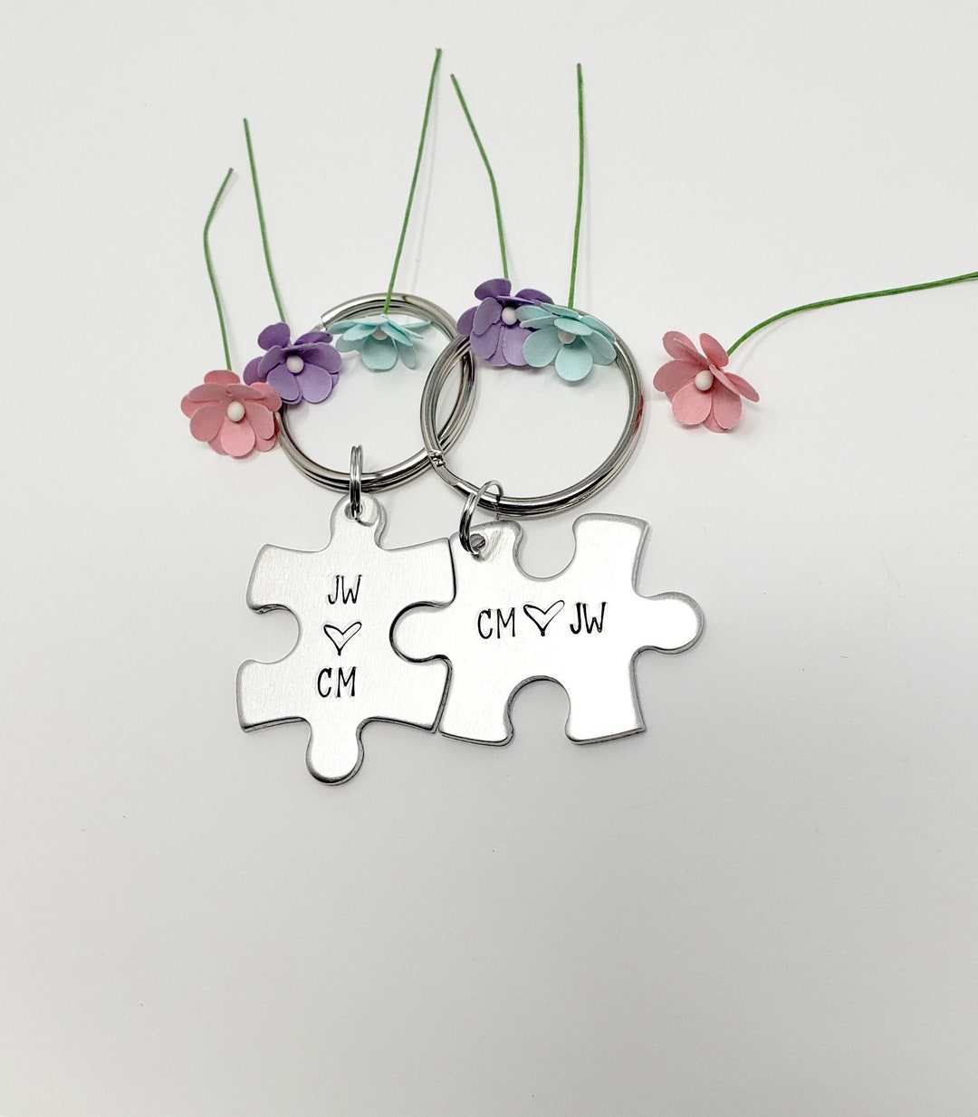 Couple Keychains, Puzzle Piece Keychains, Anniversary Gift, Boyfriend ...