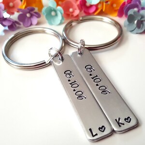 Personalized Date Keychains, Wedding, Engagement, Anniversary Date ...