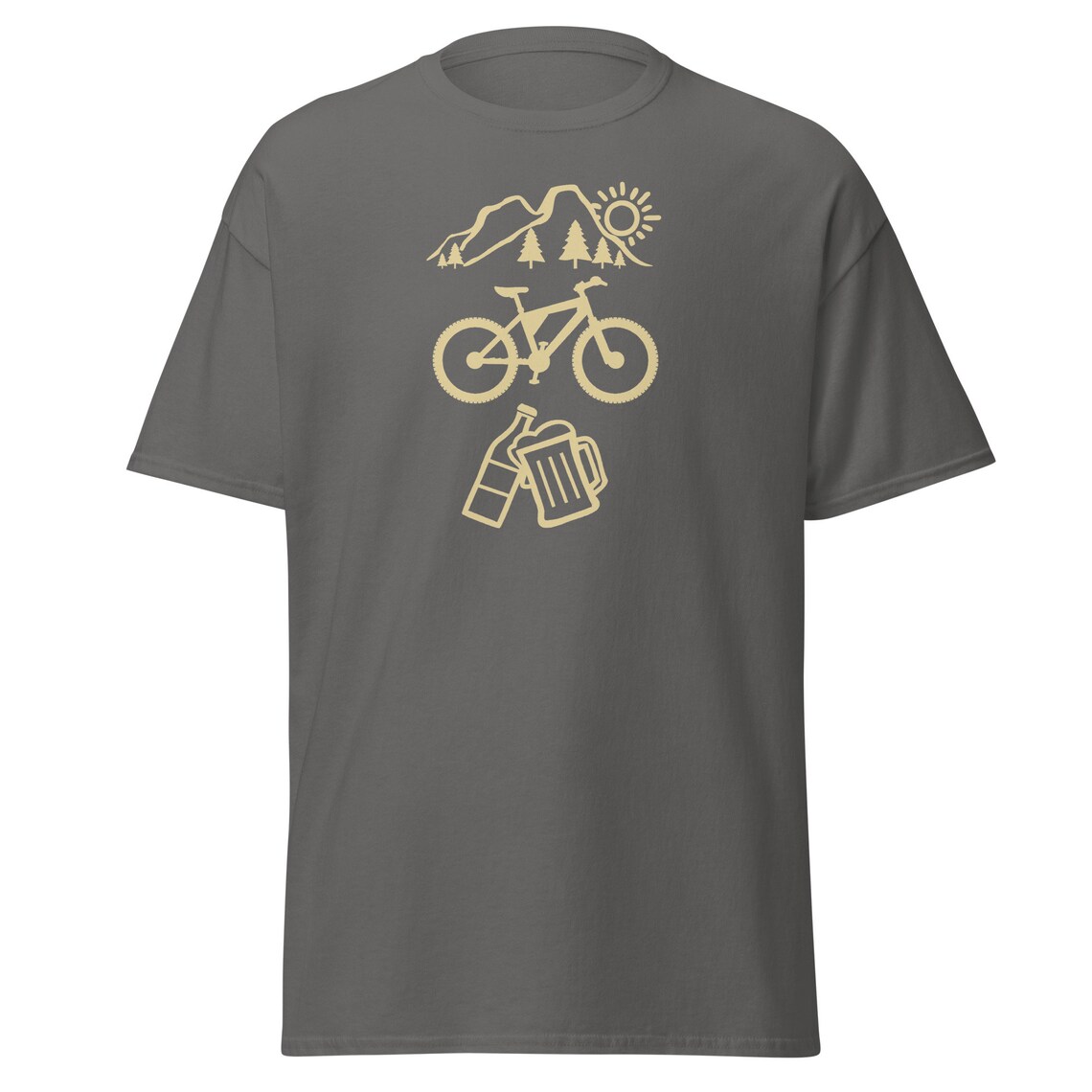 Mountain Bike, MTB, T-shirt Mountain Bike and Beer, Iconic, TAN, Biking ...