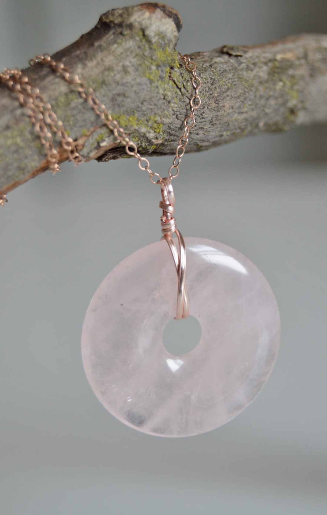 Rose Quartz Toroidal Sphere Crystal Pendant-heart Chakra-love-divine ...