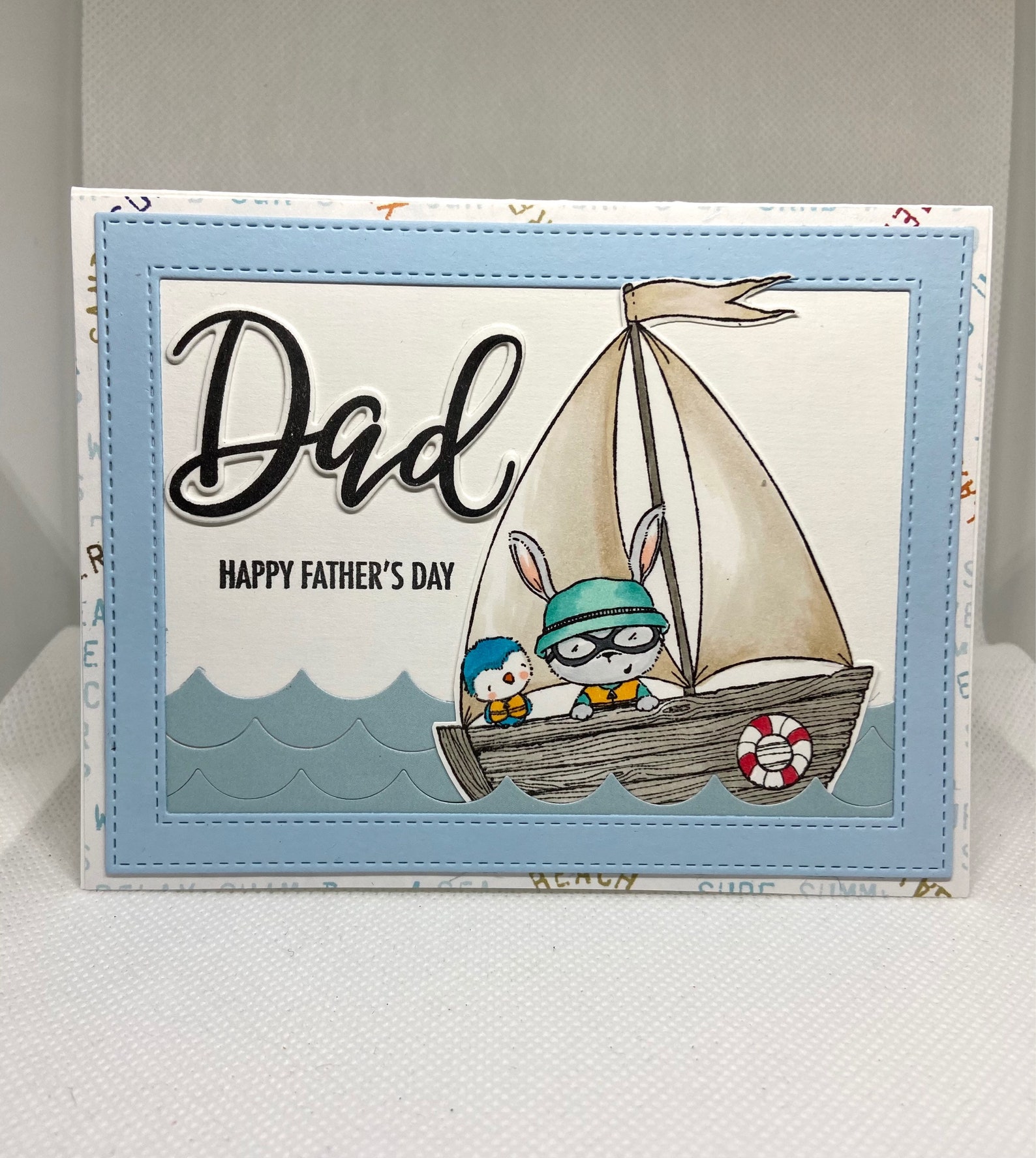 Happy Fathers Day Card, Sailing With Dad Card, Summer Sailing, Boating ...
