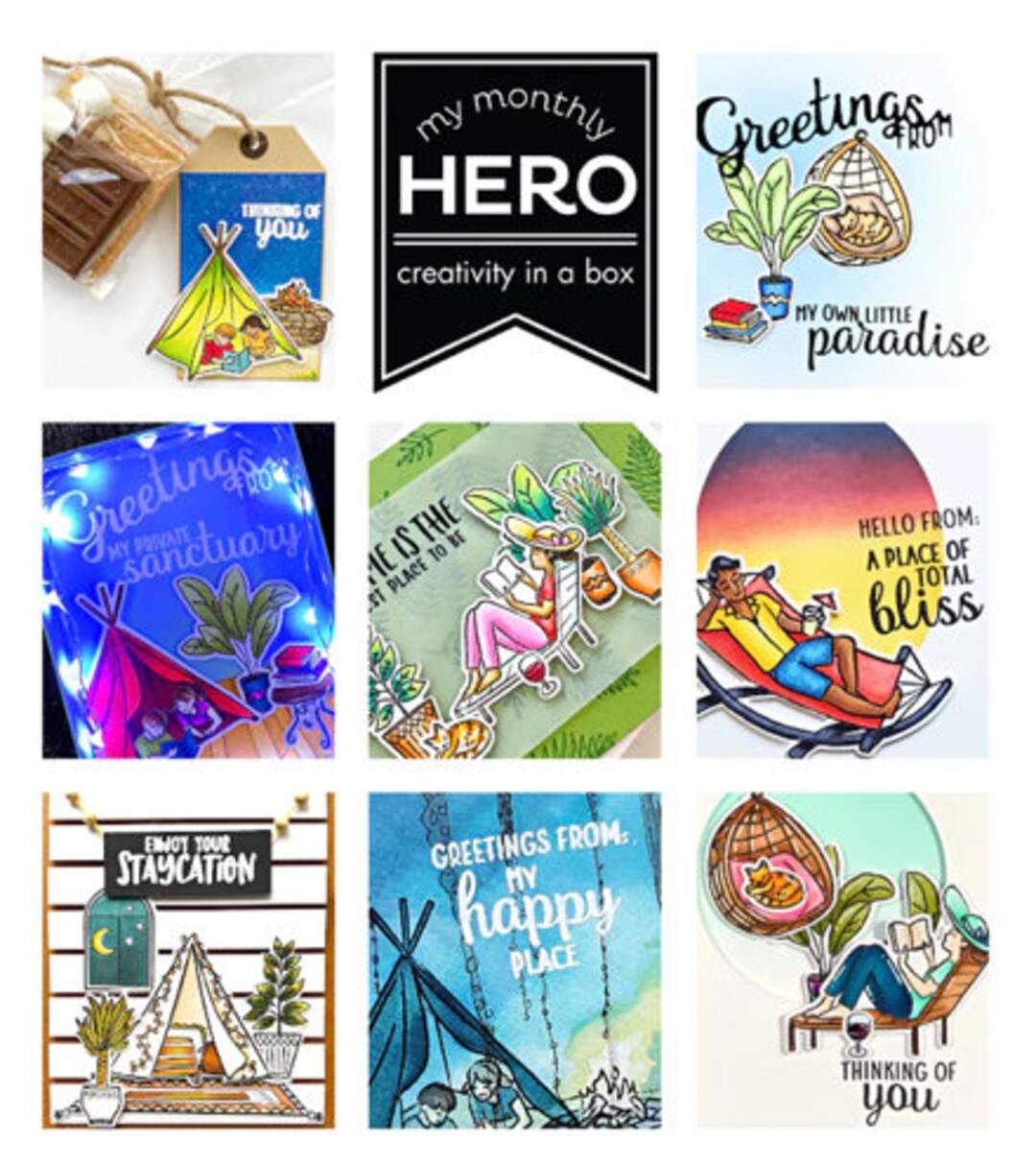 Hero Arts Monthly Kits - Vacation Staycation Relaxation Kit - Hero Arts ...