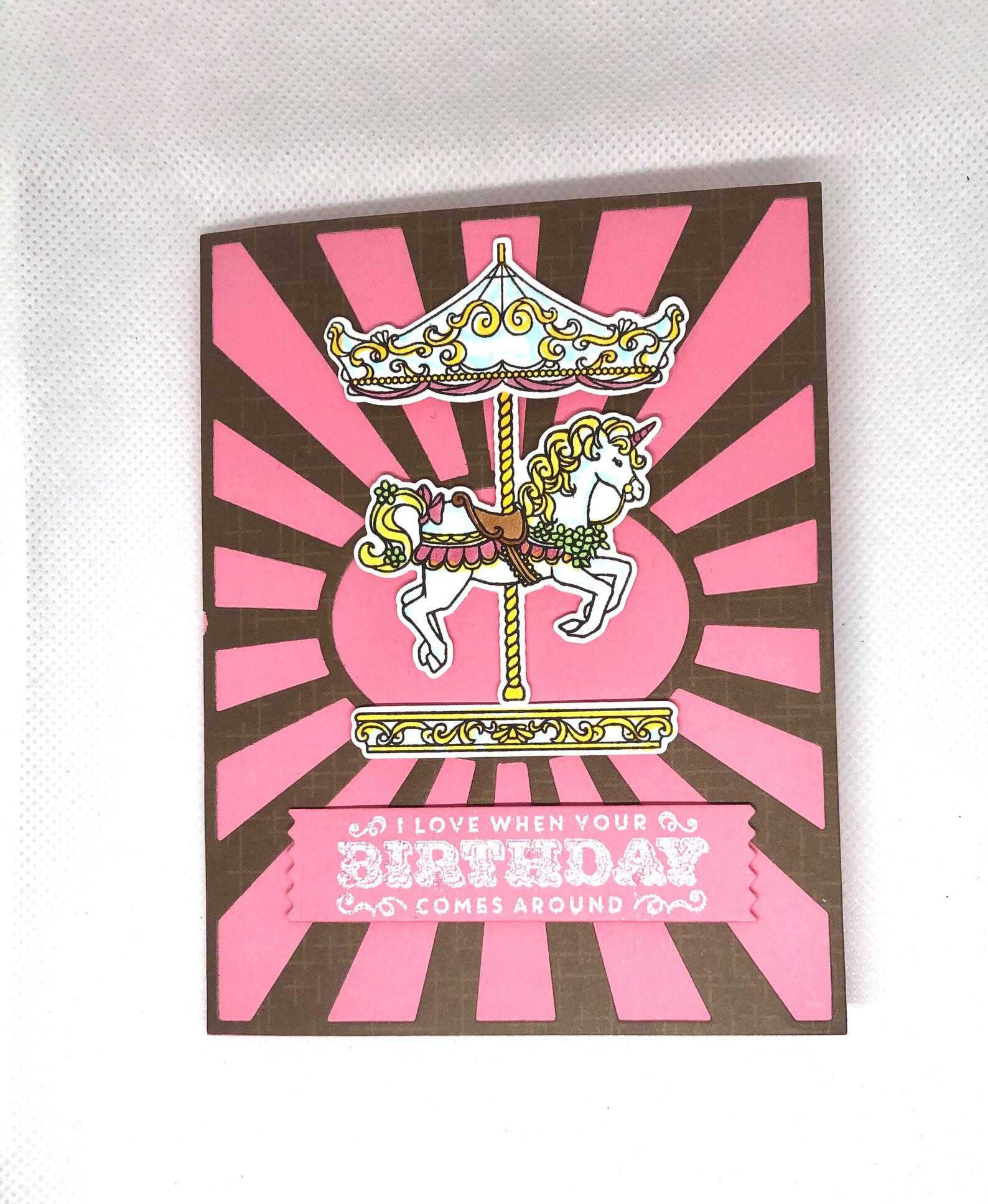 BIRTHDAY CARD Merry Go Round Birthday Cards Amusement Park - Etsy