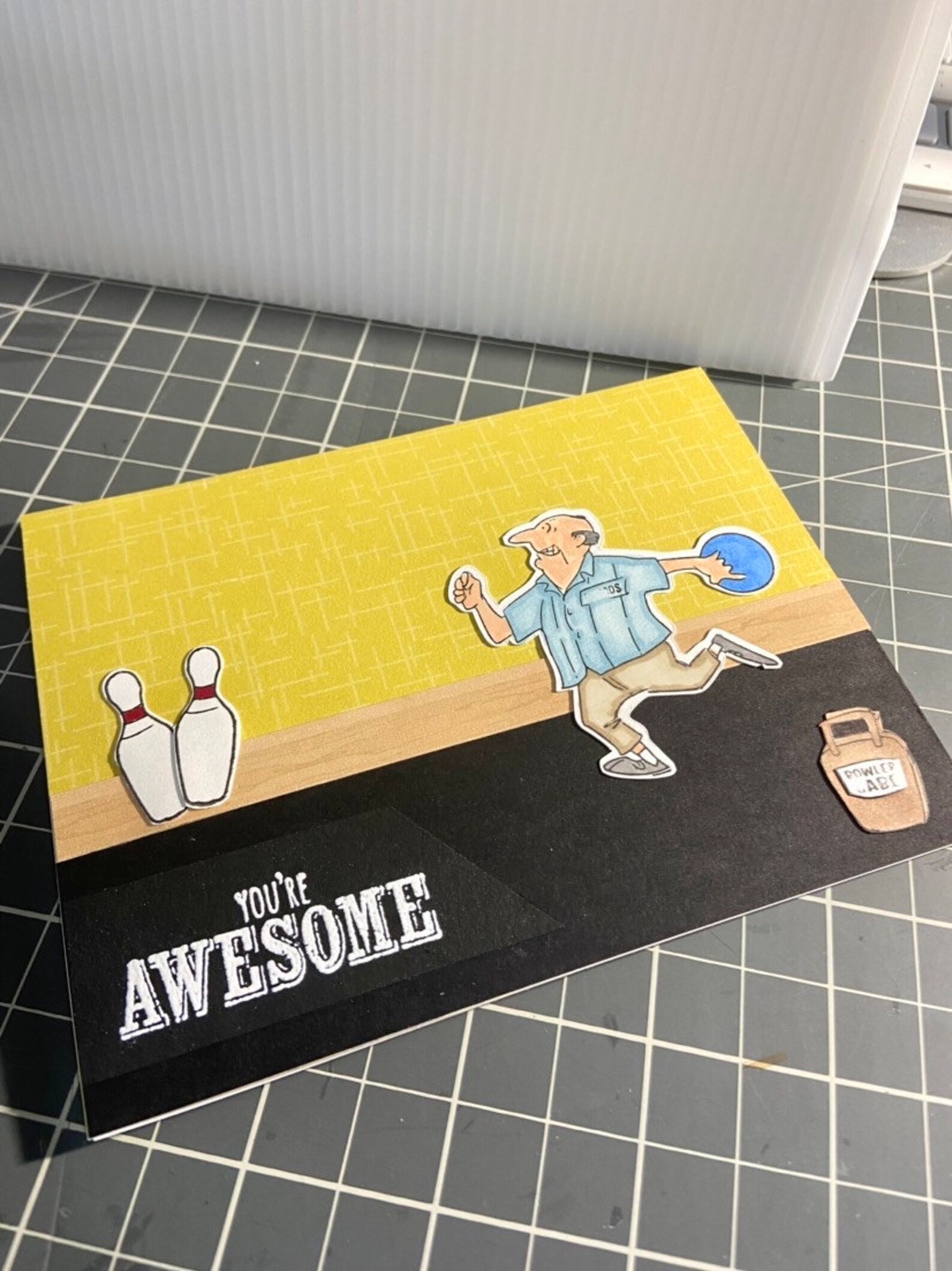 YOU'RE AWESOME Bowling Card, It’s Your Birthday Rock and Bowl, for ...