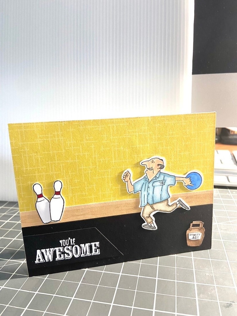 YOU'RE AWESOME Bowling Card, It’s Your Birthday Rock and Bowl, for ...