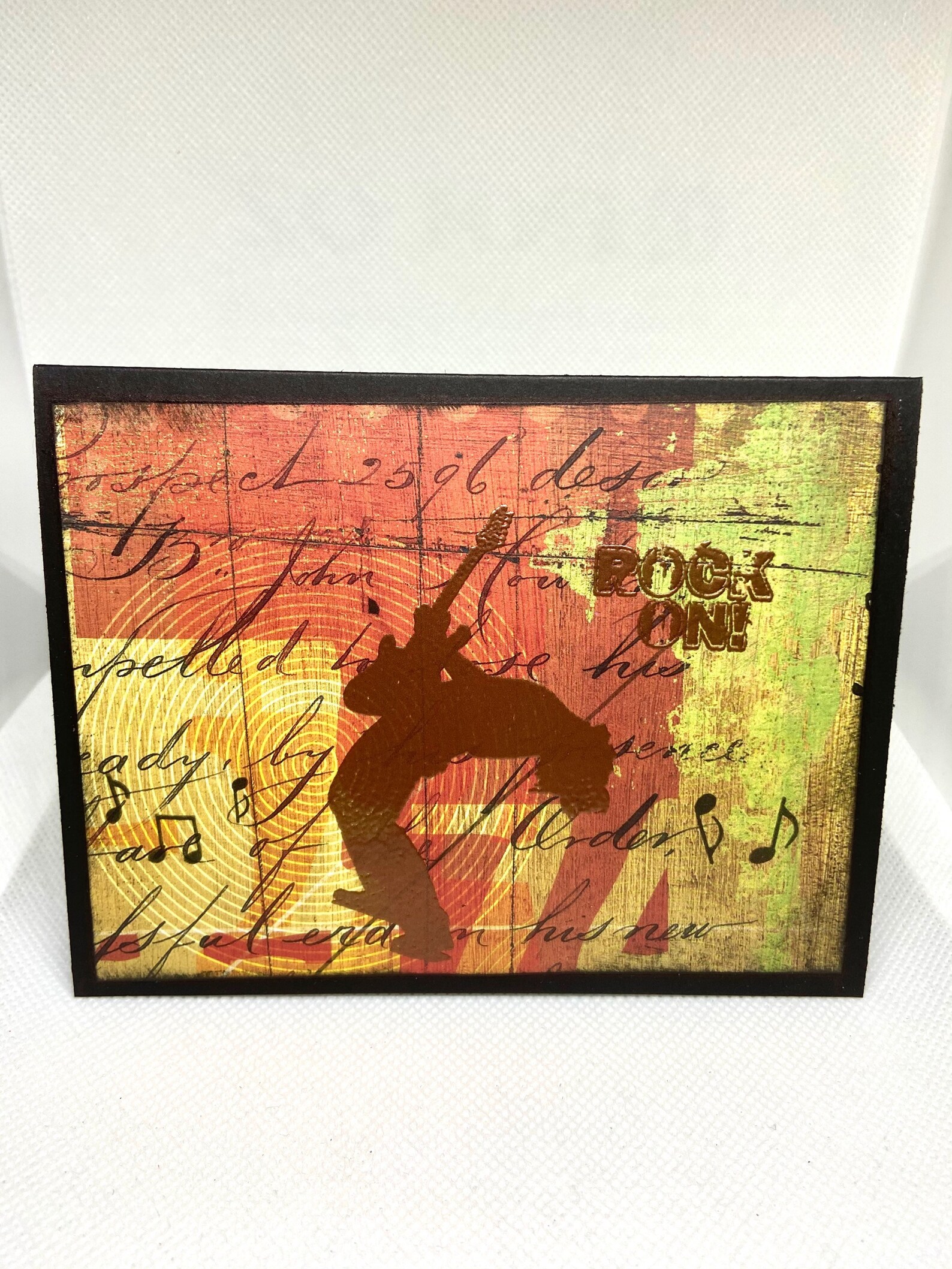 Rock Birthday Card, Rock on Guitar Player Card, Music Lover Card, Band ...