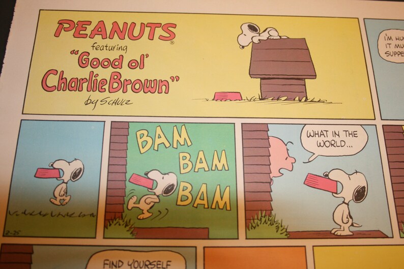 Snoopy is Hungry Charlie Brown Comic Strip Peanuts Wall | Etsy