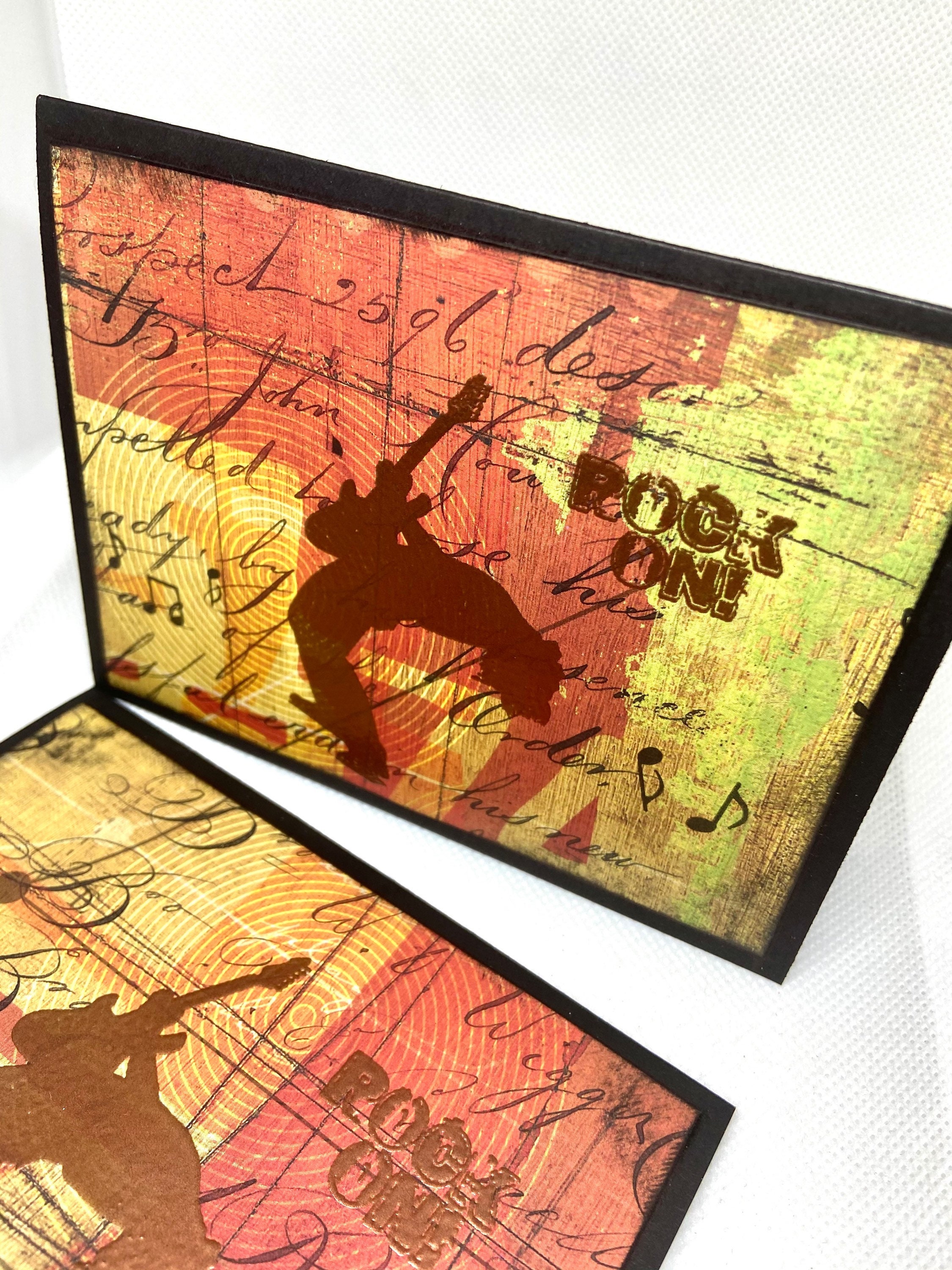 Rock Birthday Card, Rock on Guitar Player Card, Music Lover Card, Band ...