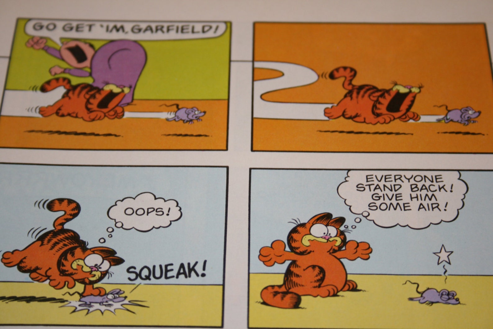 Garfield comic strip cat and mouse the cat Garfield | Etsy