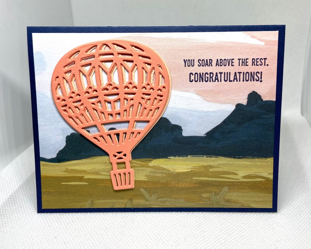 Congratulations Card, Hot Air Balloon, Congrats Card, You Soar Above ...