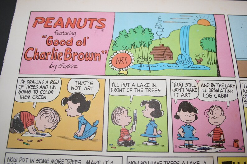 Linus comic Lucy artwork What is Art Charlie Brown Peanuts | Etsy