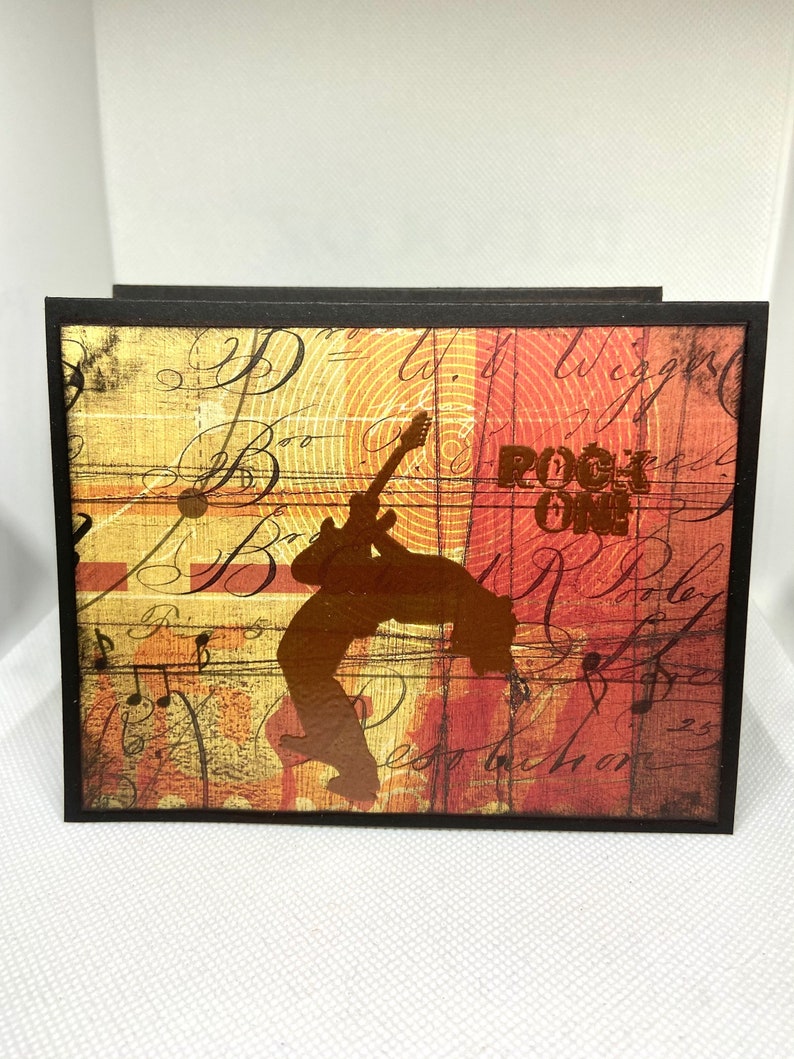 Rock Birthday Card, Rock on Guitar Player Card, Music Lover Card, Band ...